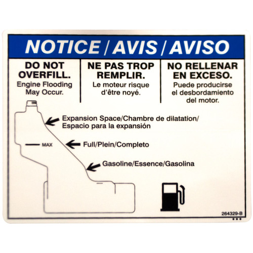 Miller 264329 Label, Notice Do Not Overfill