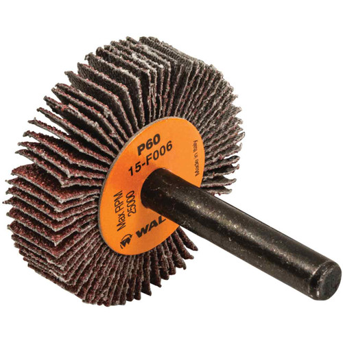 Walter 15F006 1-1/2x3/8 COOLCUT Mounted Flap Wheels, 60 Grit, AO, 1/4 ...