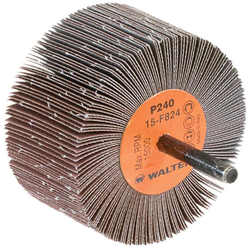 Walter 15F824 3x1-1/2 COOLCUT Mounted Flap Wheels, 240 Grit, AO, 1/4 ...