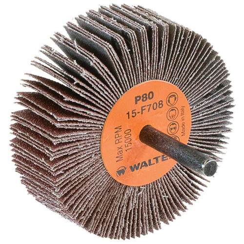 Walter 15F708 3x1 COOLCUT Mounted Flap Wheels, 80 Grit, AO, 1/4" Shank ...