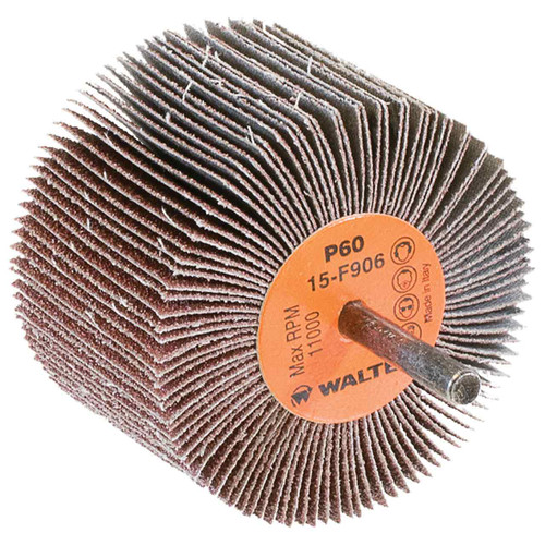 Walter 15F906 3x2 COOLCUT Mounted Flap Wheels, 60 Grit, AO, 1/4" Shank ...