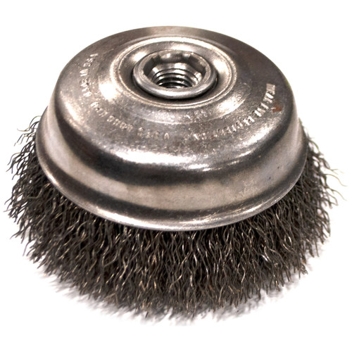 United Abrasives SAIT 09552 5x.020x5/8-11 Carbon Steel Large Cup Brush ...