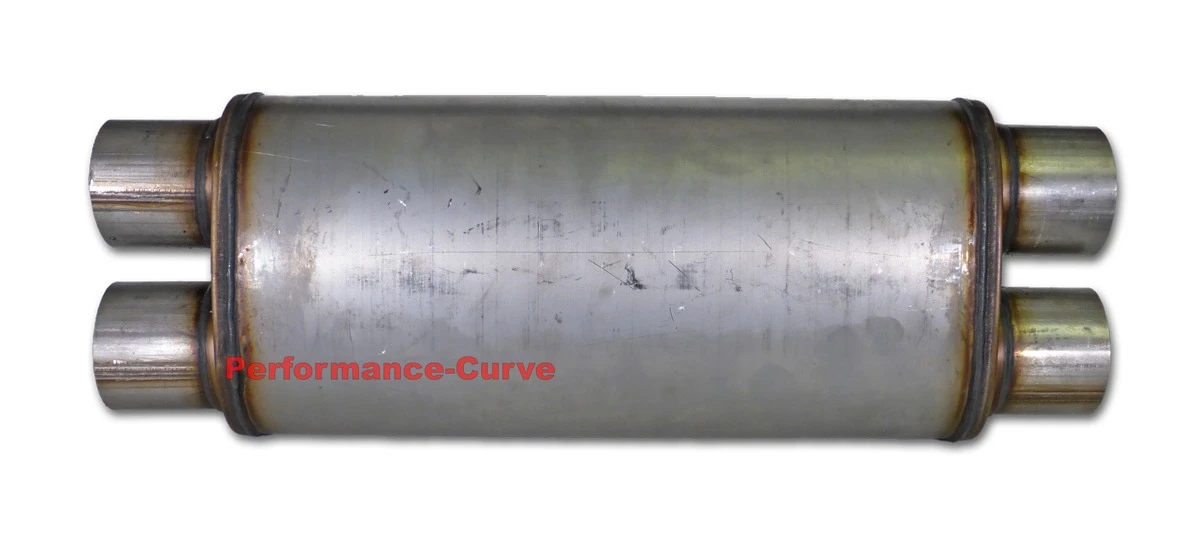 Performance Exhaust Muffler 18" MAX FLOW SS 5x8 - Dual 3" / Dual 3 ...