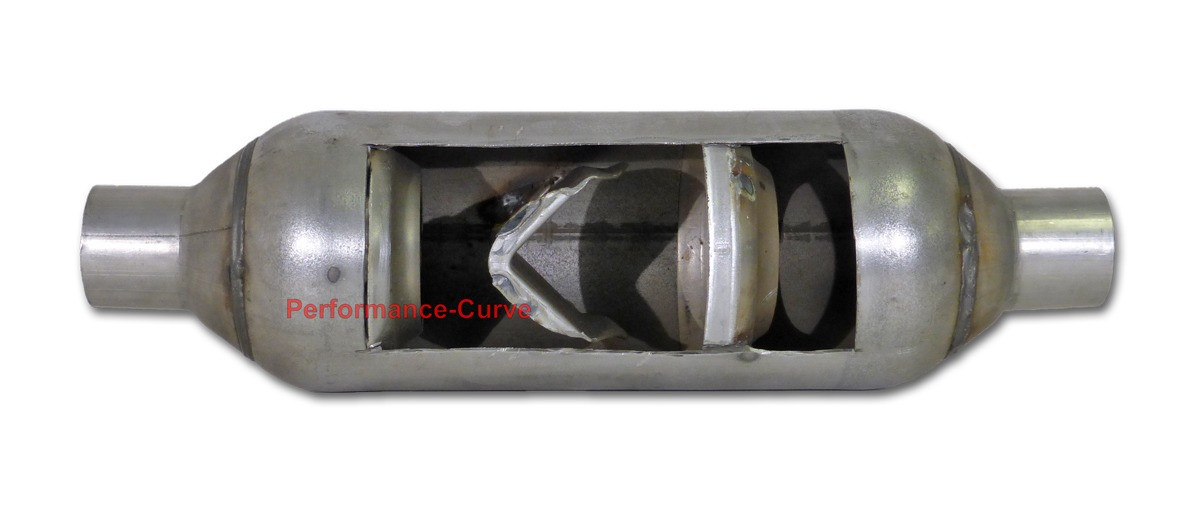 3" Performance Exhaust Muffler - 2 Chamber - 5" Round - Aggressive ...
