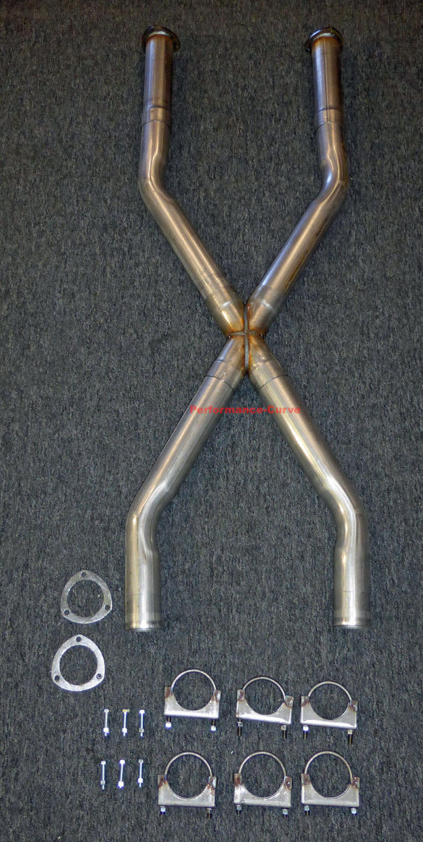 3" Universal Crossover X Pipe Kit with Collectors Full Boar ...