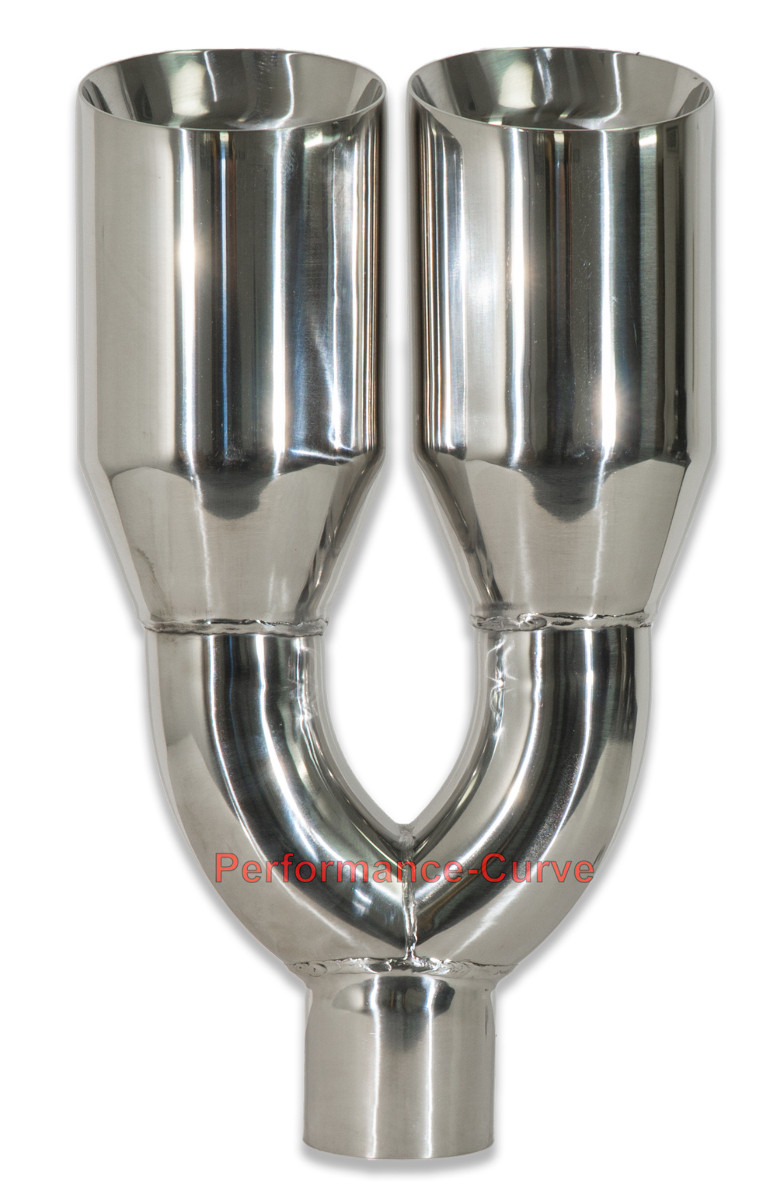 Stainless Steel Exhaust Tip Dual Resonated 3" Inlet - 5" Dual Outlet ...