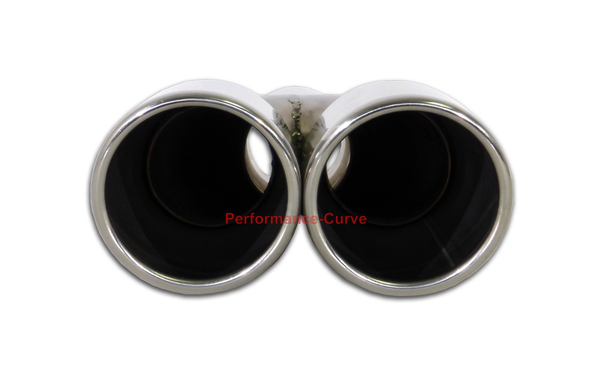 Polished Stainless Steel Exhaust Tip - 2.25" In - Dual 3.5" Out - 12 ...