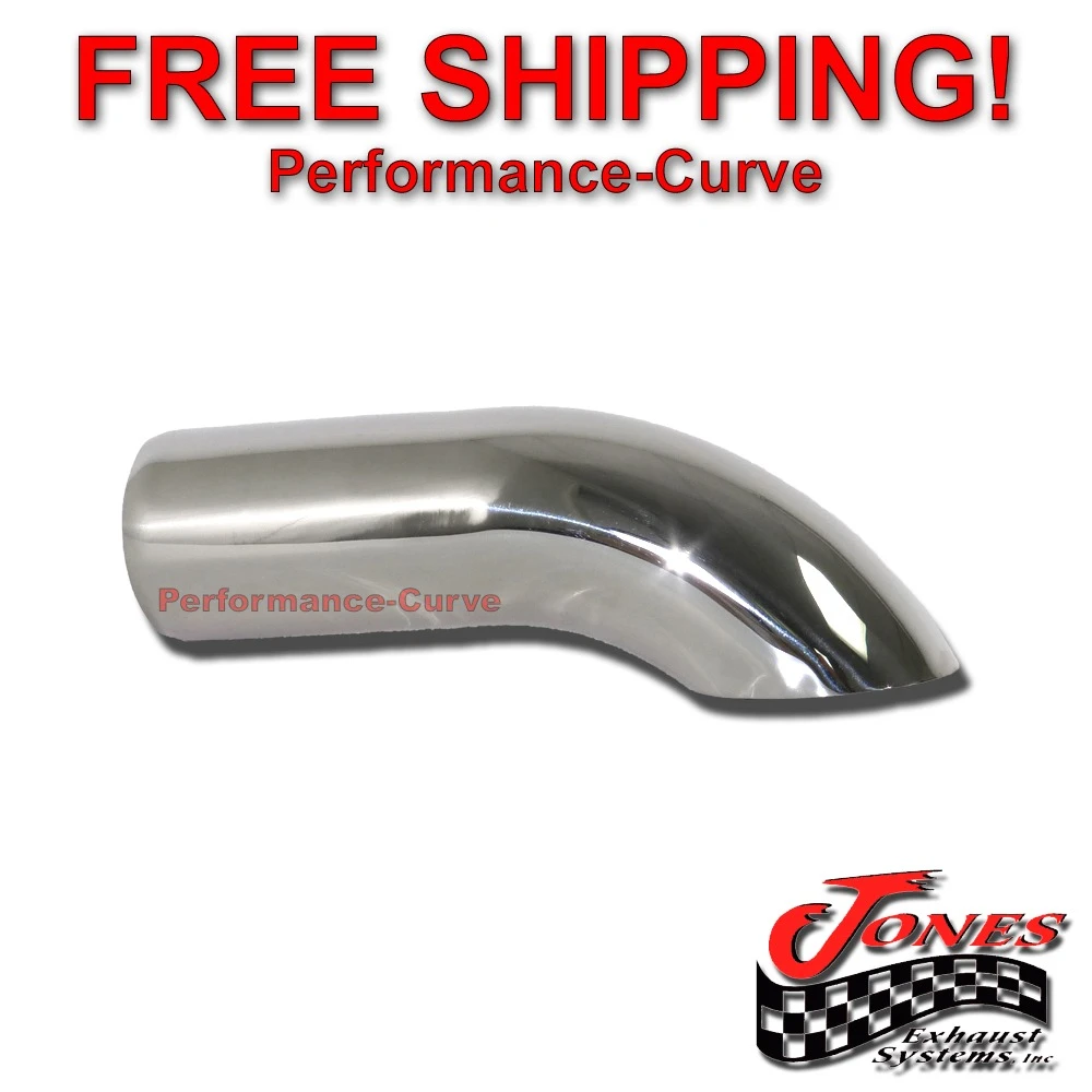 Stainless Steel Exhaust Tip Turn Down 2.25" Inlet - 2.5" Outlet - 9 ...