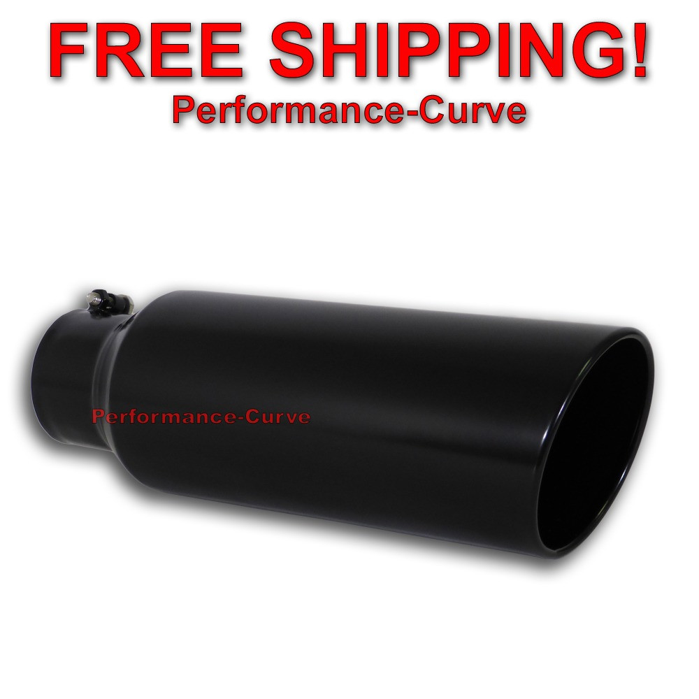 Black Diesel Stainless Steel Bolt On Exhaust Tip 4" Inlet - 6" Outlet ...