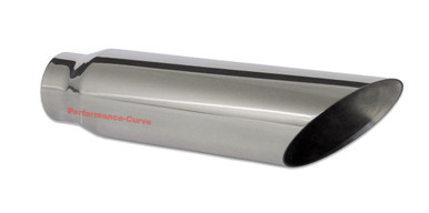 Stainless Steel Exhaust Tip - 2.25" Inlet - 3" Outlet - 12" Long ...