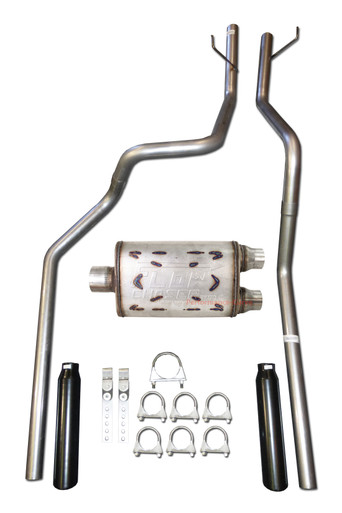 Mandrel Bent Dual Exhaust w/ Flow Chaser Fits 03-05 Dodge Ram Hemi ...