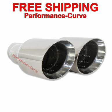 Stainless Steel Exhaust Tip Dual Resonated 3" Inlet - 5" Dual Outlet ...