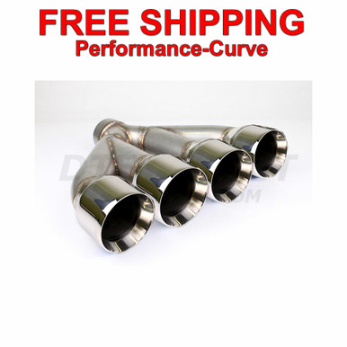 Quad Exhaust Tip SS Double Wall 3" Inlet - Quad 3.5" Outlet - 15" Long ...