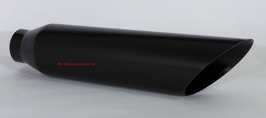 Black Stainless Steel Exhaust Tip - 2.5" Inlet - 4" Outlet - 18" Long ...