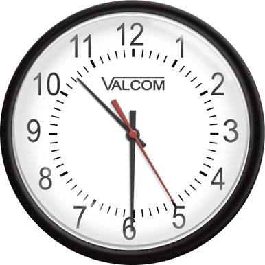 Valcom V-A11012B 12-inch Wired Analog Clock - IP Phone Warehouse