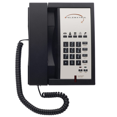 TeleMatrix 3300MWD5 Black 1-Line Hotel Phone - IP Phone Warehouse