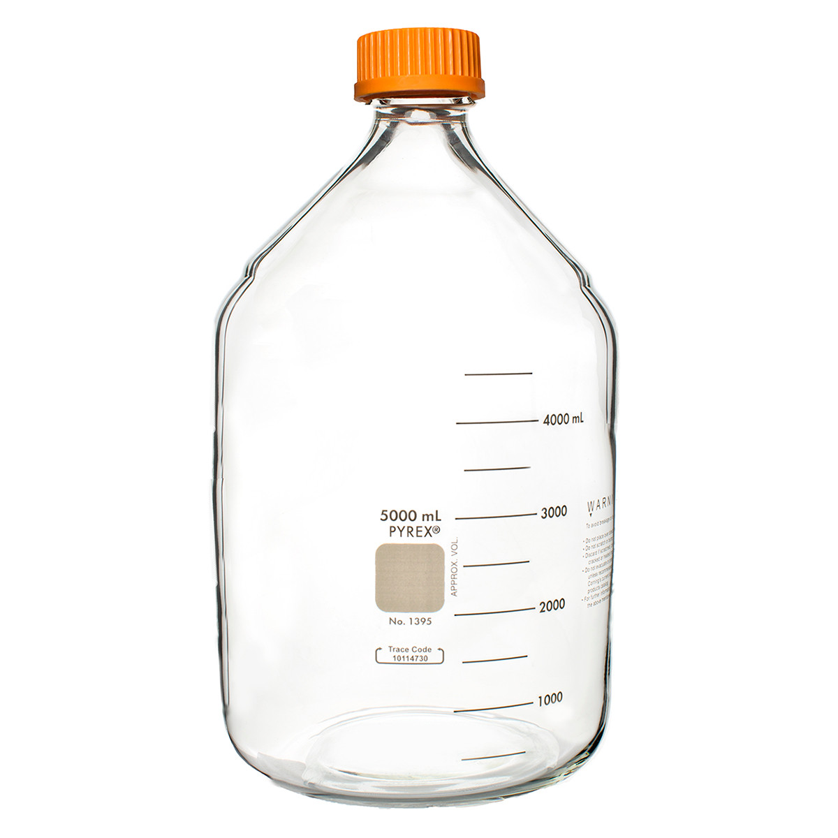 PYREX® Heatproof Glass Media Bottle, GL45 Screw Cap, 5000ml - Buy Online.