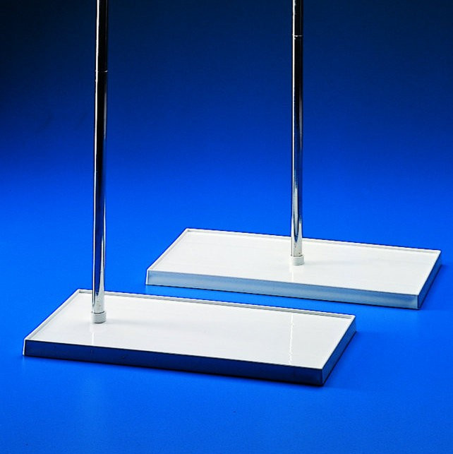 Retort Stand, Rectangular Base, 50cm Chrome Rod - Buy online at LabDirect