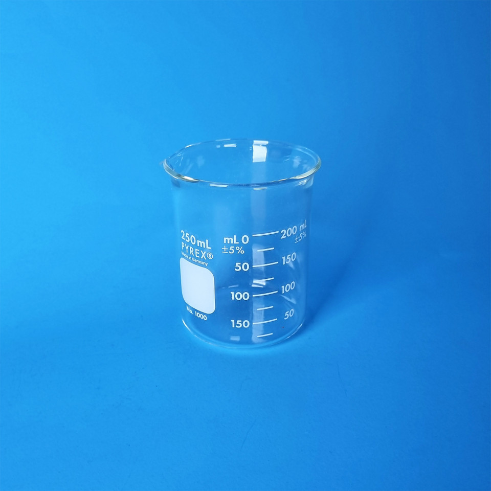 PYREX® Heatproof Glass Beaker, Double Graduated Low Form, 250ml (Pack ...