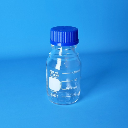 PYREX® Heatproof Glass Media Bottle, GL45 Screw Cap, 250ml (Pack of 2 ...