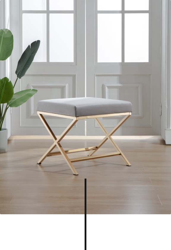 20" Square Metal X-Base Ottoman - Wovenbyrd