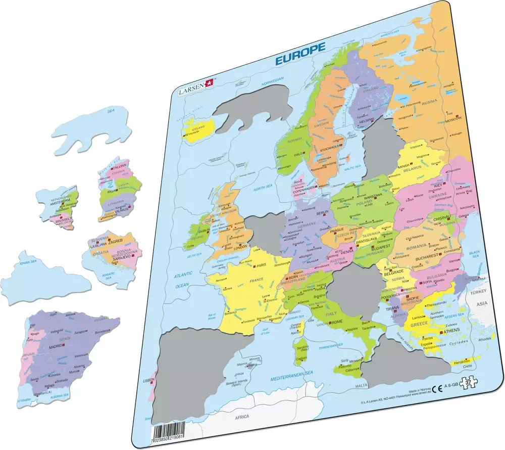 Europe Map Children's Educational 37 Piece Jigsaw Puzzle