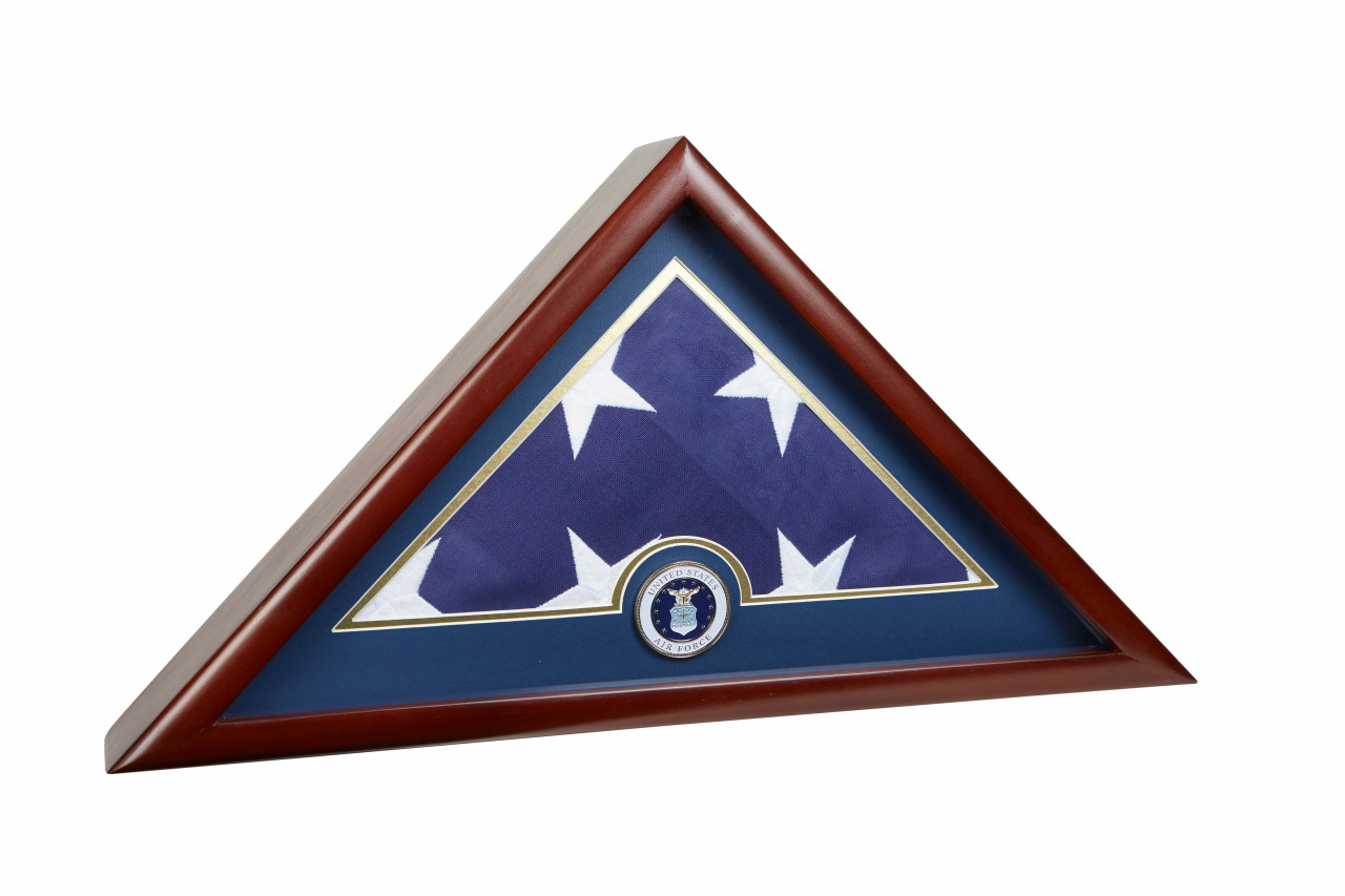 US Flag Display Case with Air Force Medallion