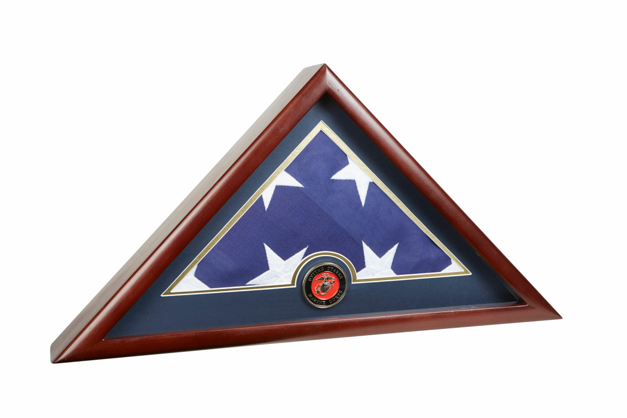 US Marine Corps Flag Display Case Complete With Flag