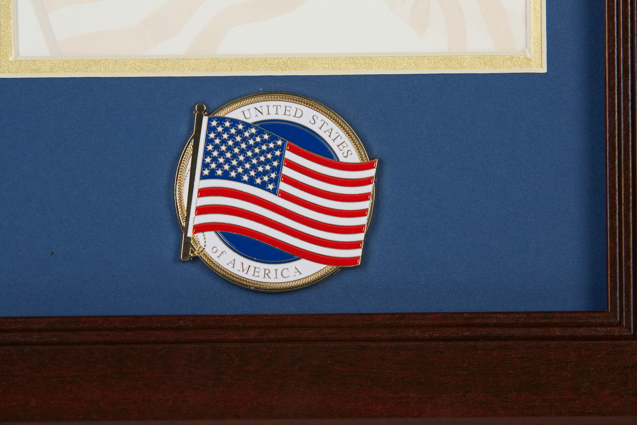 American Flag Medallion 4-Inch by 6-Inch Landscape Picture Frame