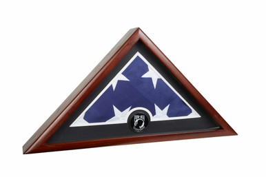 US Flag Display Case with POW MIA Medallion