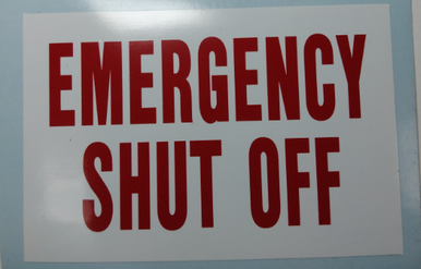 4.25" x 2.25" Emergency Shut Off Decal (EMERSHUTOFF) - Seneca Tank