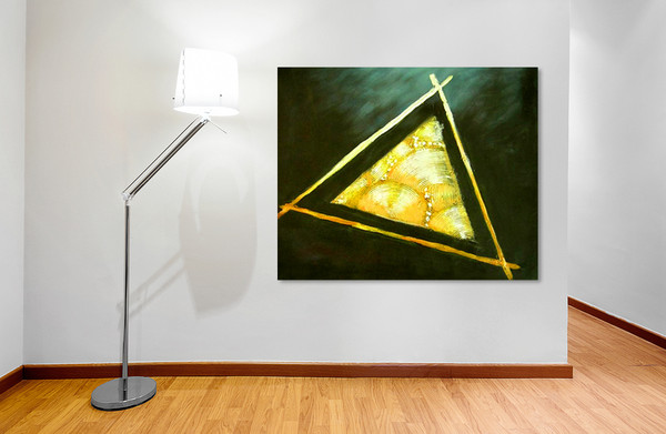 Triangle In Decorating Office Space With Art Canvases