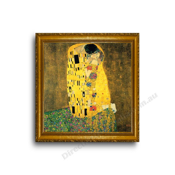 Klimt The Kiss Painting. Gustav Klimt Oil Painting Print on Canvas.