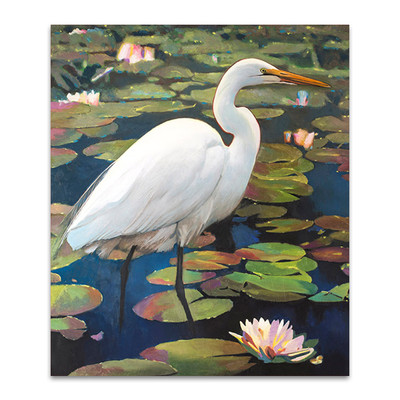 Great Egret Wall Art | Portrait Home and Hearth Canvas Print
