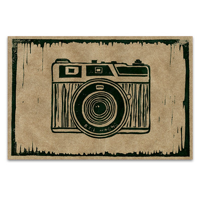 Camera Linocut D Art Print | Vintage Wall Art on Canvas Australia