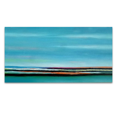Blue with Red Lining | Contemporary Modern Art Paintings