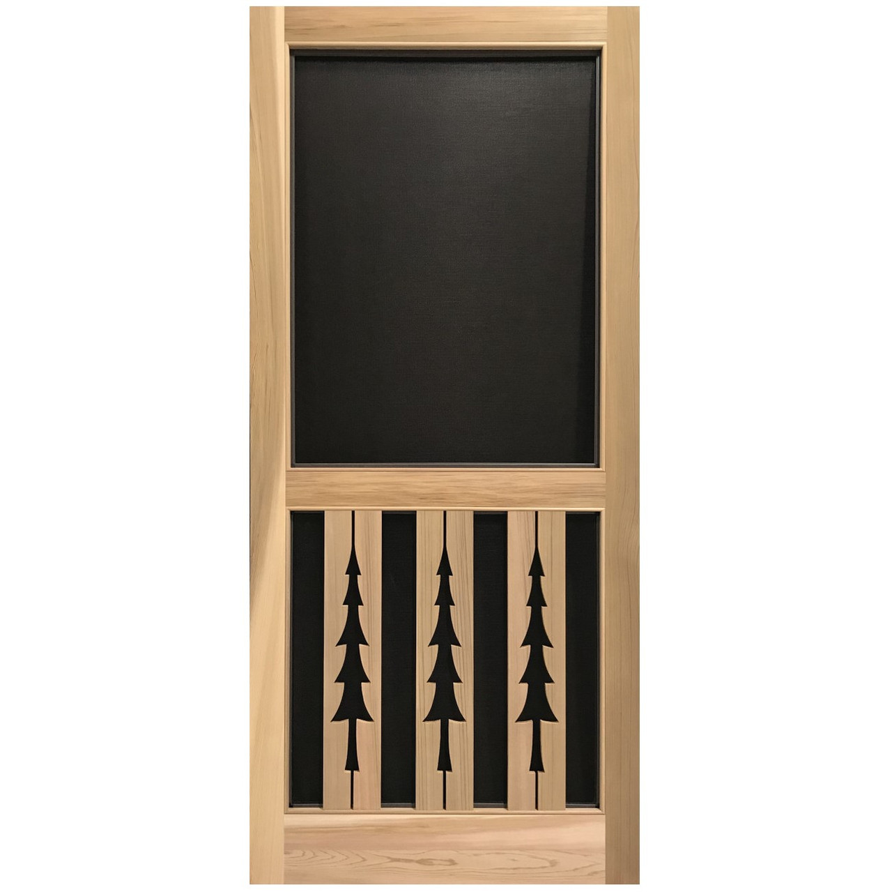 Rustic Wood Screen Door - Three Trees Screen Door | Wooden Screen Doors