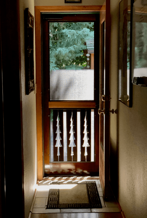 Rustic Wood Screen Door - Three Trees Screen Door | Wooden Screen Doors