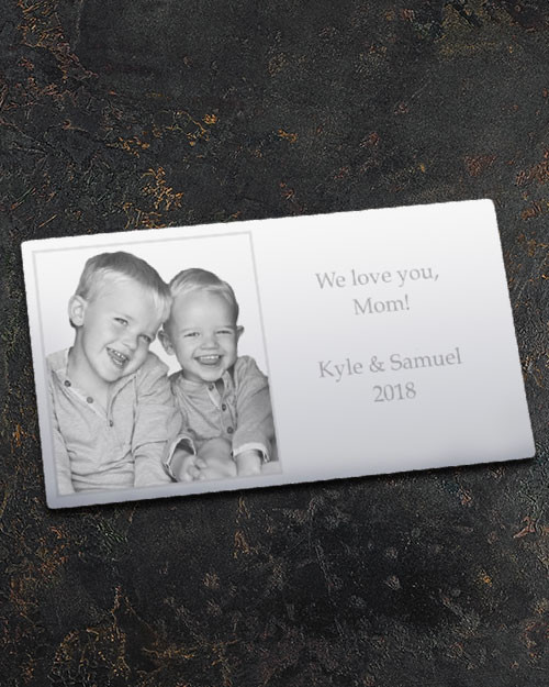 Delight silver photo engraved wallet card of your children or spouse