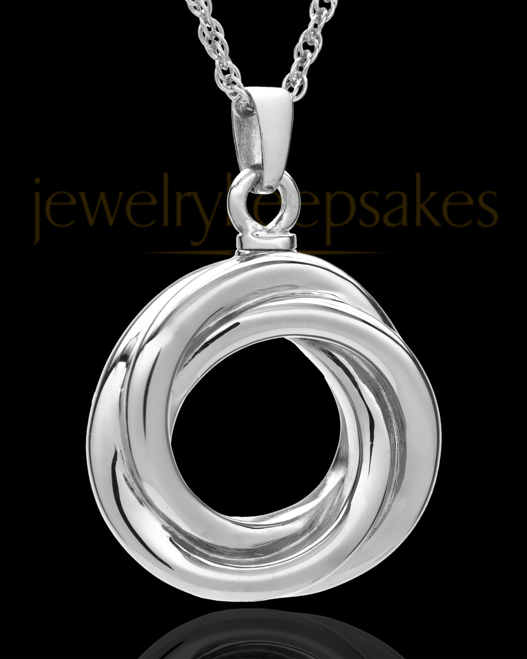 Finely crafted silver ringed eternity keepsake pendants.