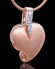 rose gold weeping heart keepsake jewelry and heart cremation charms