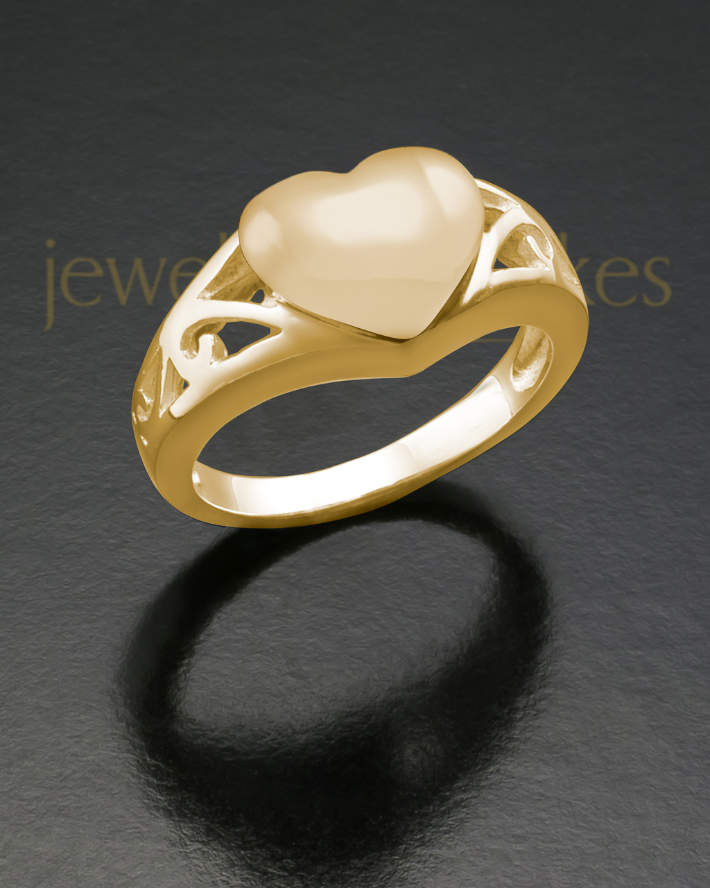 14K Gold Ladies Filigree Heart Ashes Remembrance Ring, Heart Ashes Jewelry