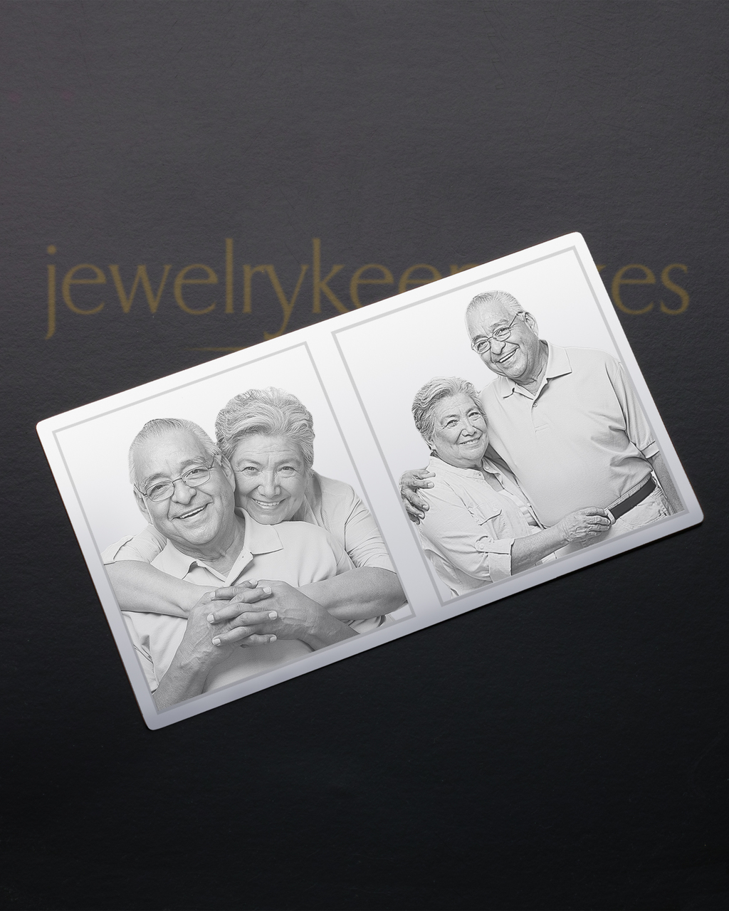 Silver celebration photo engraved wallet card of your loved ones