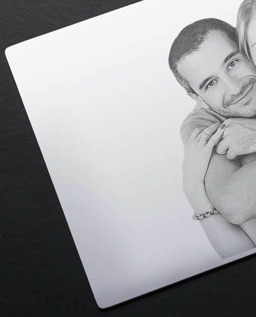 Silver devotion wallet card that can be photo engraved with a picture ...