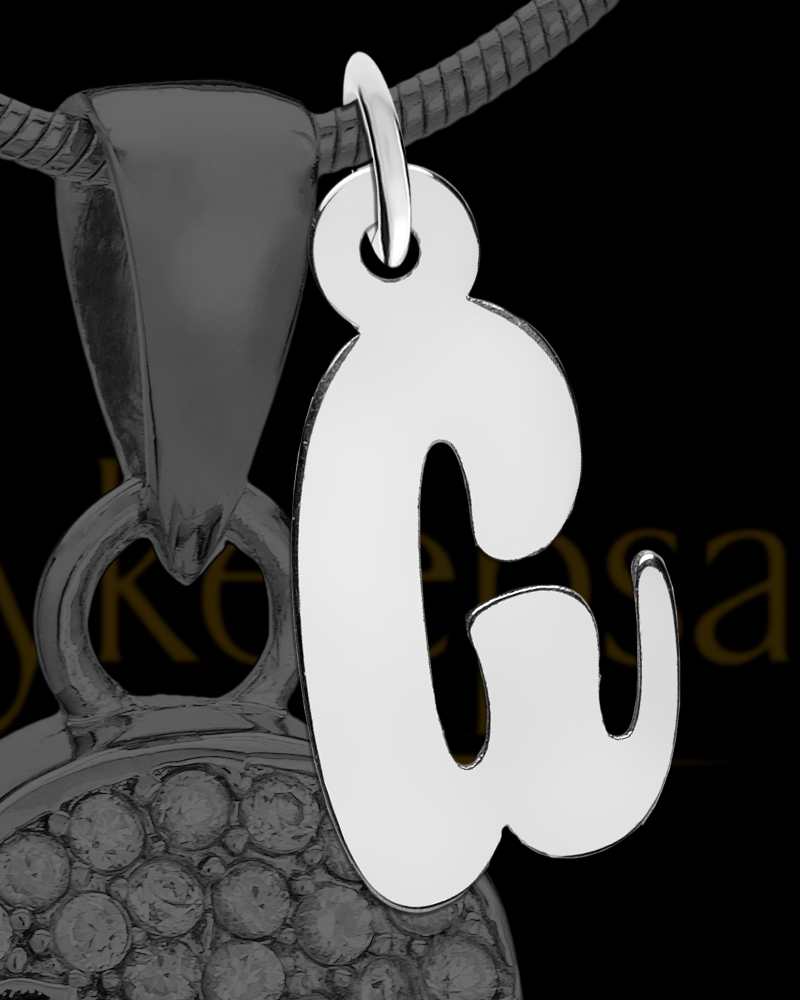Steel letter G and alphabet letters for keepsake jewelry lockets