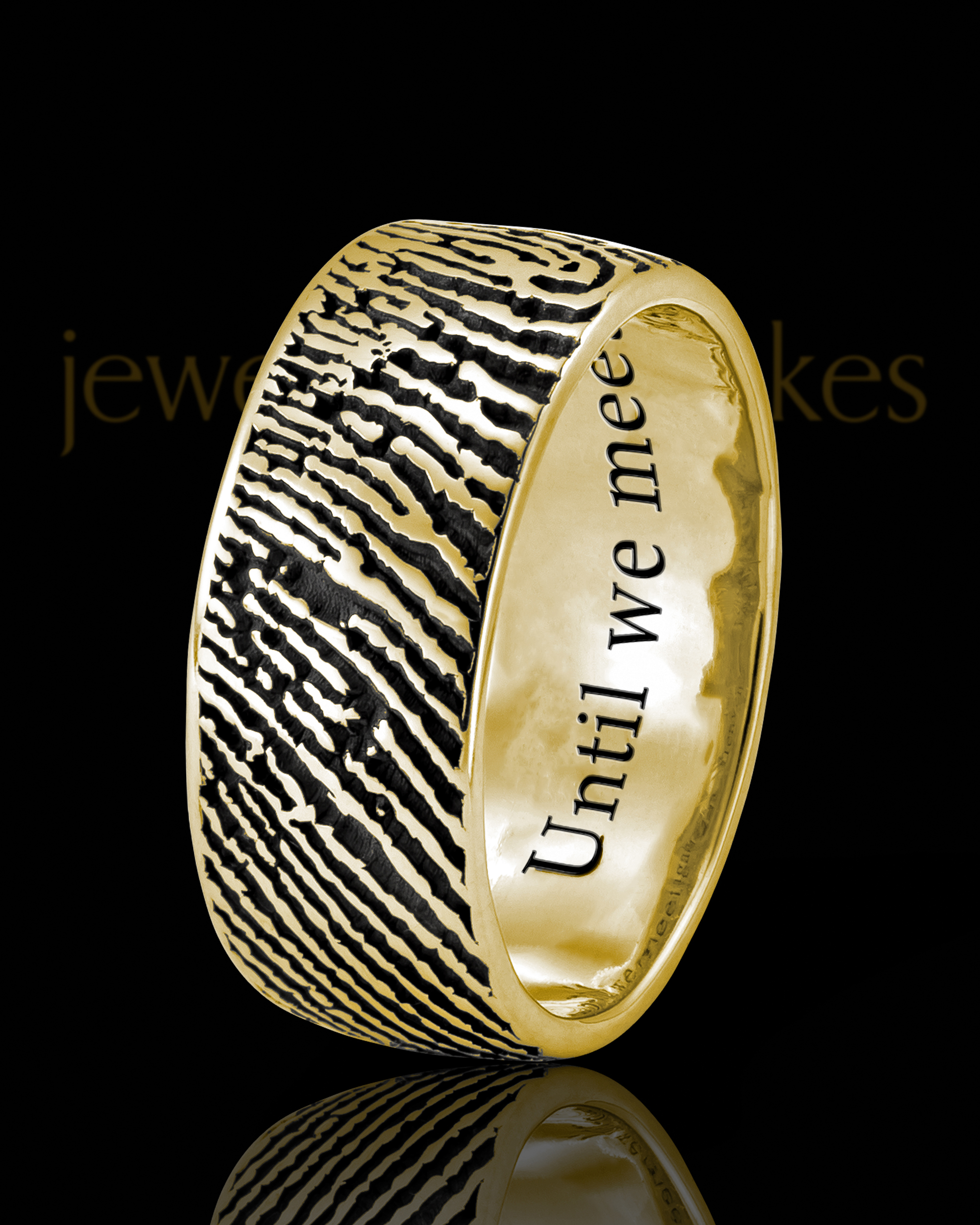 Men's Solid 14k Gold Thumbprint Ring, Thumbprint Keepsakes For Families