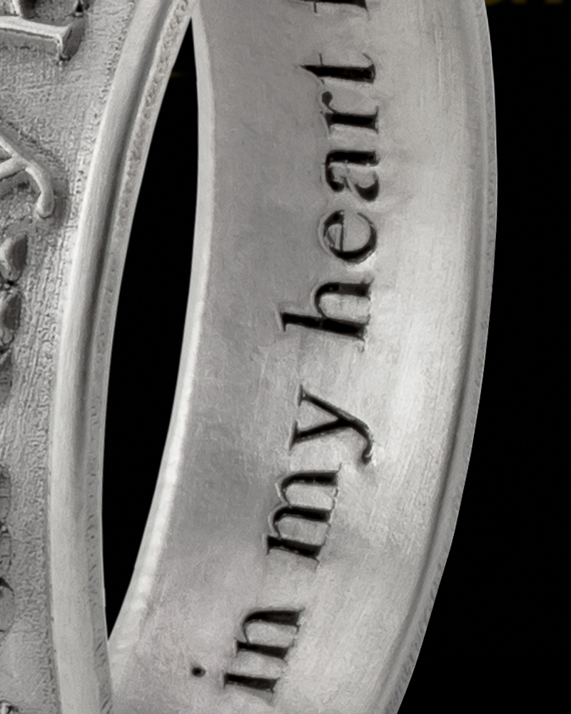 Ladies Antique Sterling Silver Forever Ring, Fingerprint Jewelry