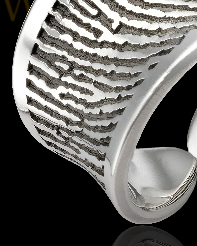 Sterling Silver Eternal Love Thumbprint Ring, Silver Thumbprint Jewelry