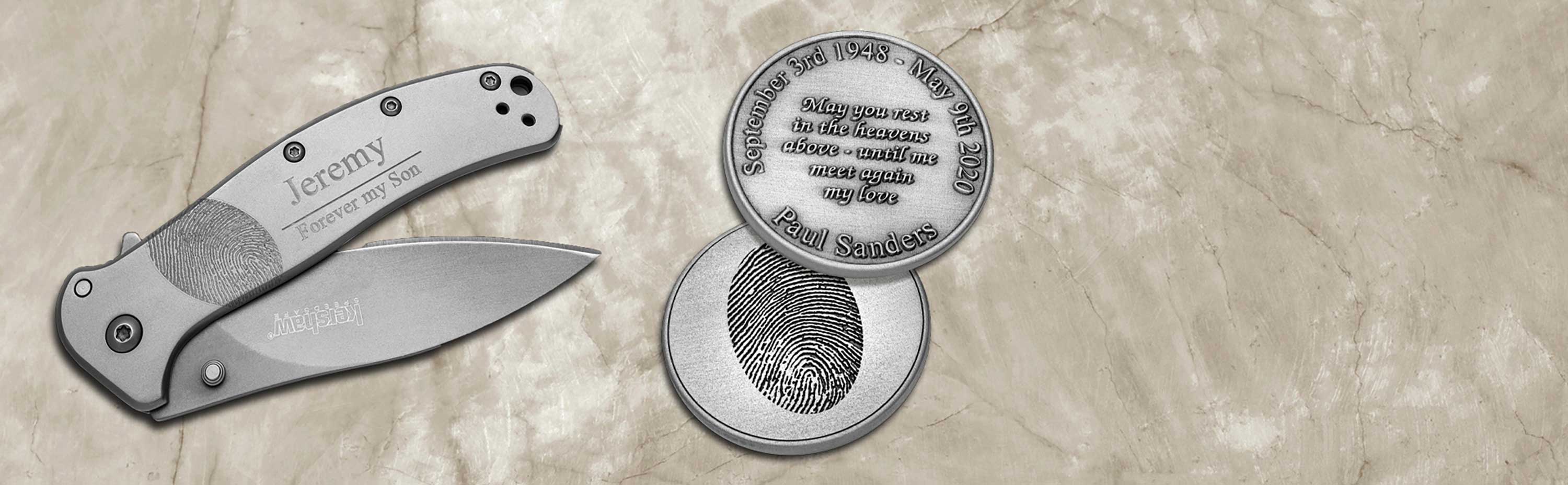 Personalized Thumbprint Keepsake Jewelry & Thumbprint Memorial Gifts