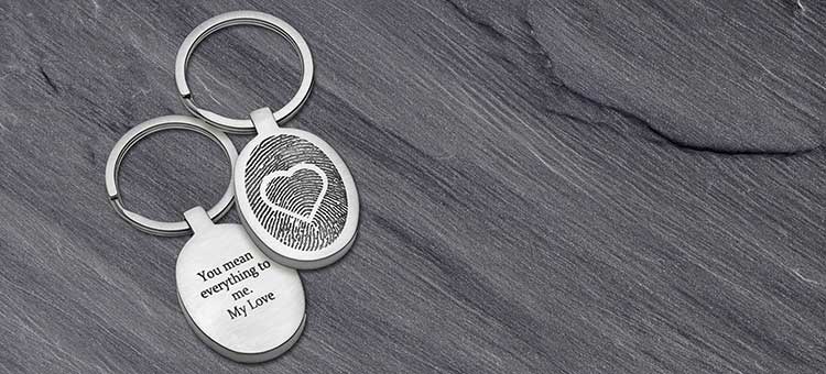 Specially Made Thumbprint Keychains & Memorial Thumbprint Keychains
